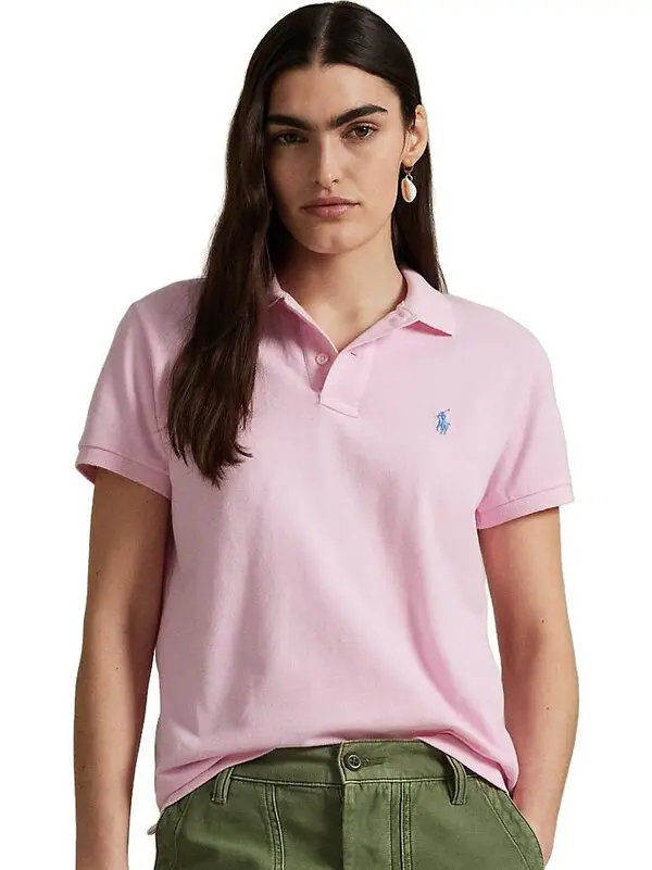 Ralph Lauren Classic Fit Mesh Polo Shirt - Carmel Pink