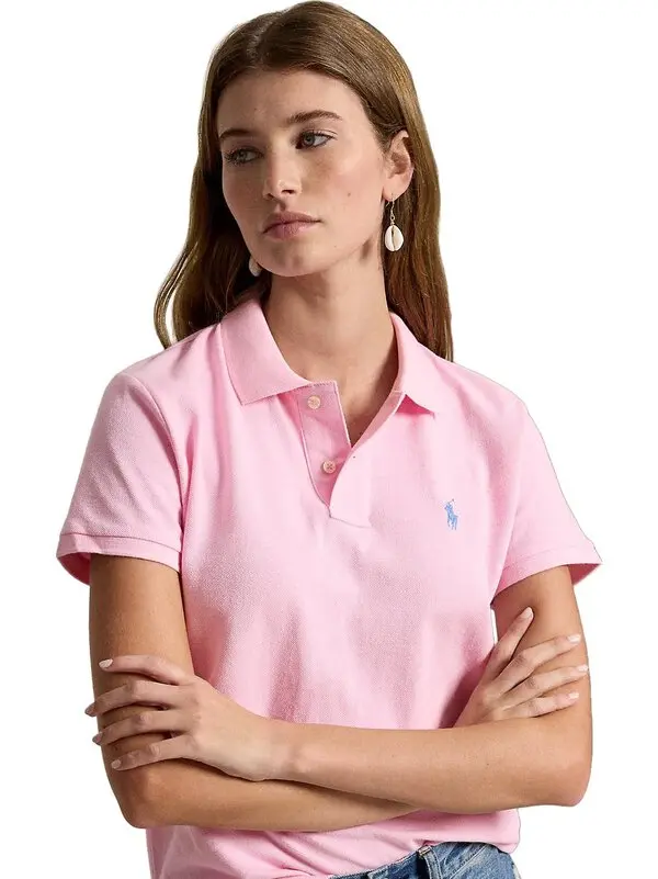 Ralph Lauren Classic Fit Mesh Polo Shirt - Carmel Pink