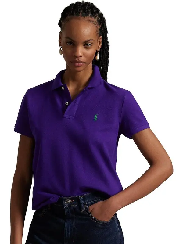 Ralph Lauren Classic Fit Mesh Polo Shirt - Purple Chalet
