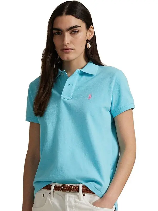 Ralph Lauren Classic Fit Mesh Polo Shirt - Turquoise Nova