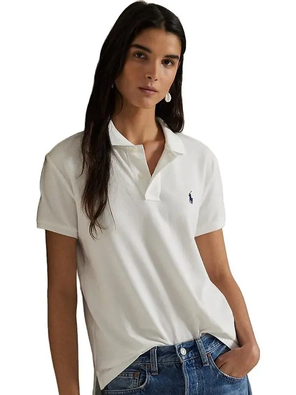 Ralph Lauren Classic Fit Mesh Polo Shirt - White