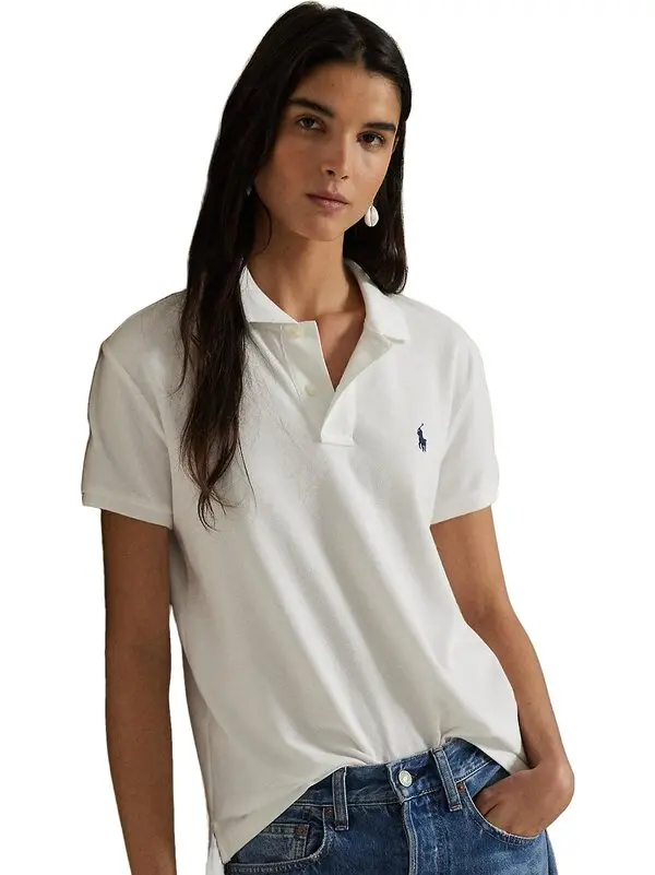 Ralph Lauren Classic Fit Mesh Polo Shirt - White