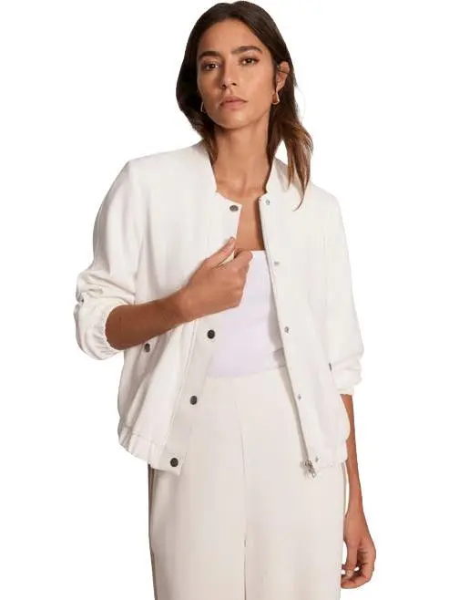Mint Velvet Bomber Popper Jacket - Ivory