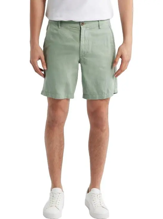 Ag Wanderer Linen & Cotton Chino Shorts - Matcha Latte