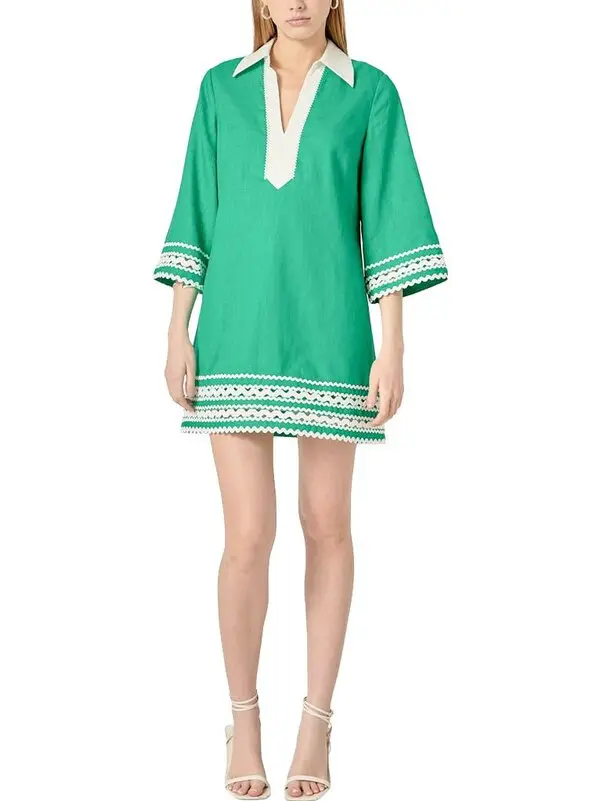 English Factory Colorblock Mini Dress - Green