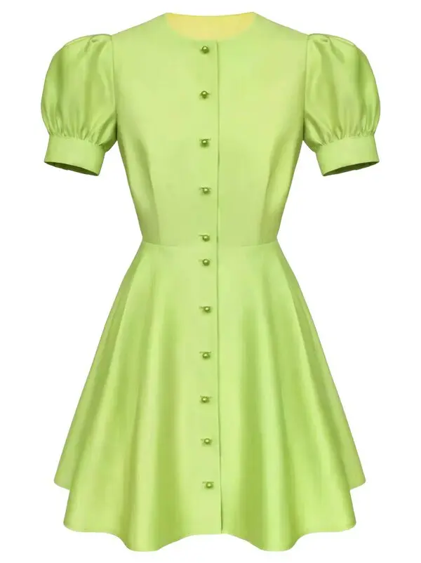 POST MERIDIEM Button-down Mini Dress - Green