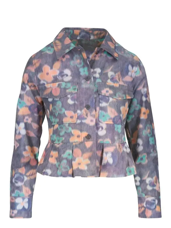 ODEEH Floral-print Jacket - Grey