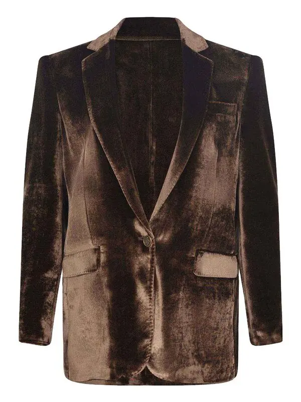 Etro Silk-blend Velvet Jacket - Brown