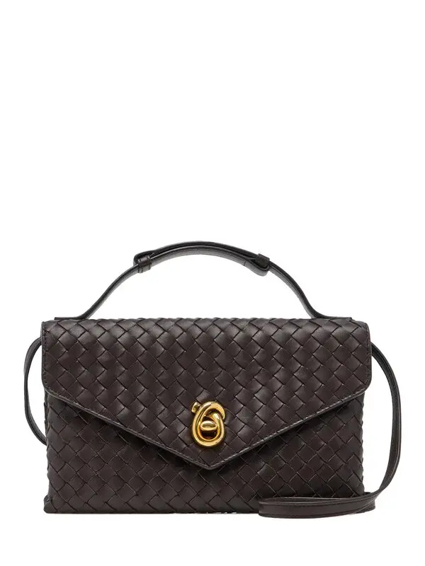 Bottega Veneta Knot-lock Intrecciato Leather Clutch - Brown