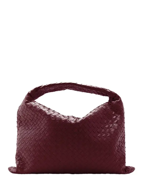 Bottega Veneta Large Intrecciato Leather Hop Bag - Burgundy