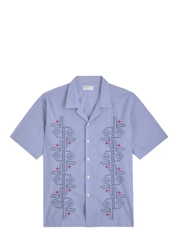 Universal Works Road Fine-striped Cotton Shirt - Blue