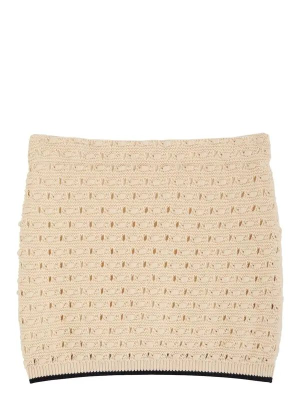FRAME Bauble Open-knit Mini Skirt - Cream
