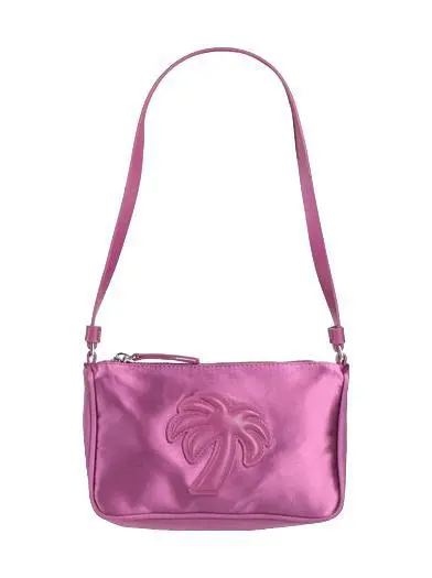 Palm Angels Handbag In Viscose, Silk, And Calfskin - Purple