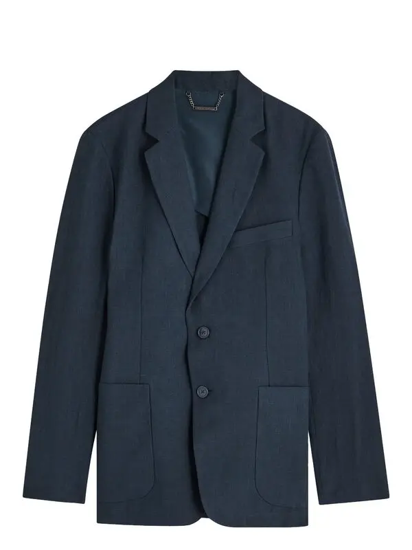PERCIVAL Tailored Linen Blazer - Navy