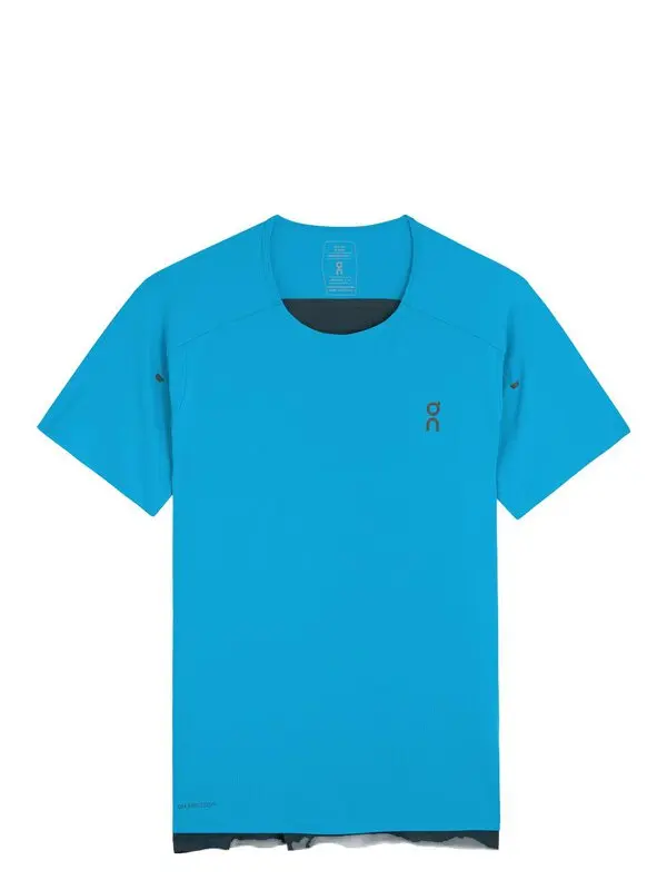 On Performance Colour-block Stretch-jersey T-shirt - Bright Blue