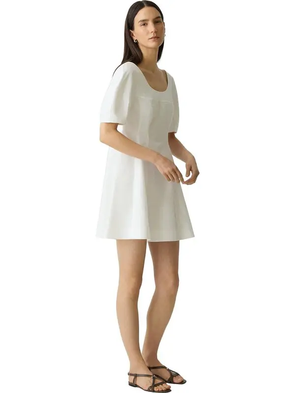 Theory Puff Sleeve Mini Dress - White