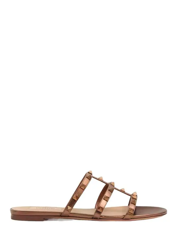 Valentino Garavani Rockstud-embellished Leather Sandals - Brown