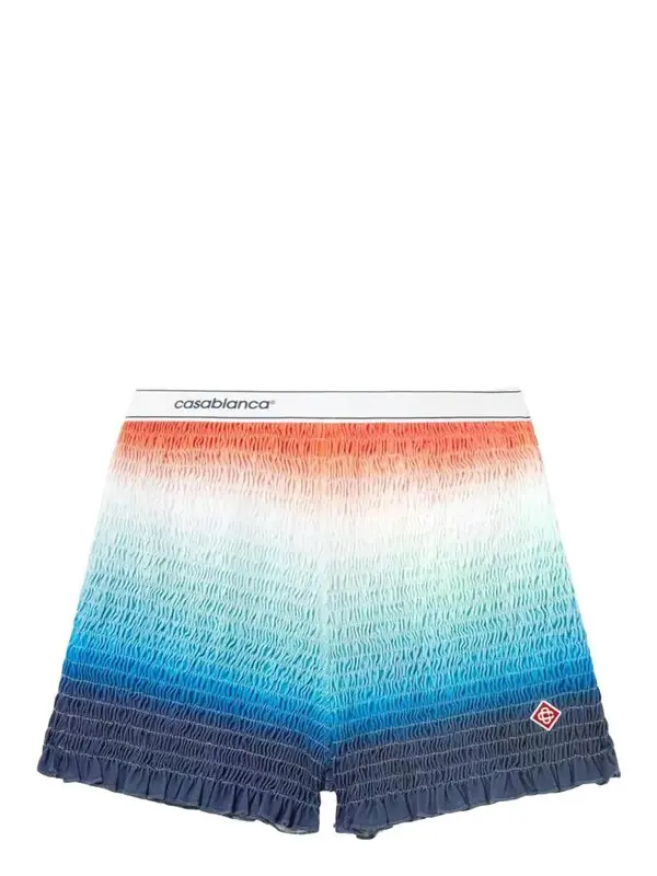 Casablanca Smocked Gradient Shorts - Blue
