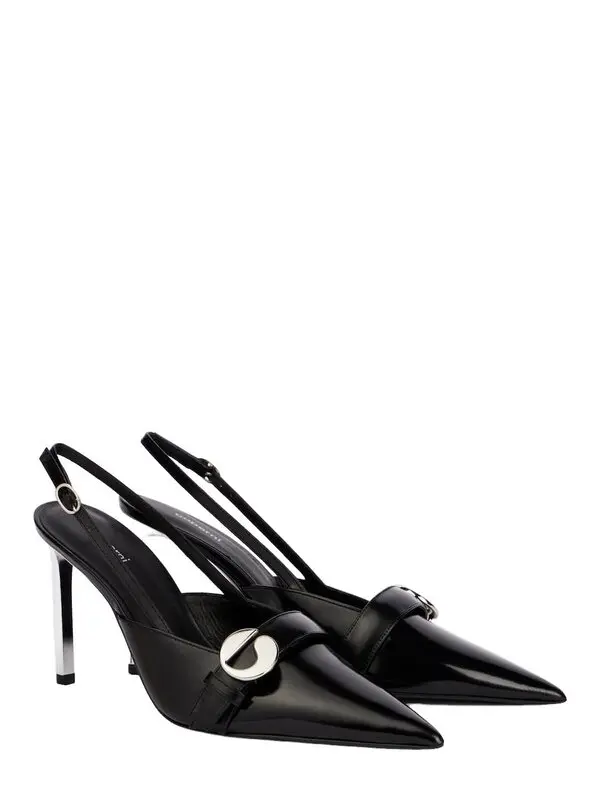 Coperni Logo Leather Slingback Pumps - Black