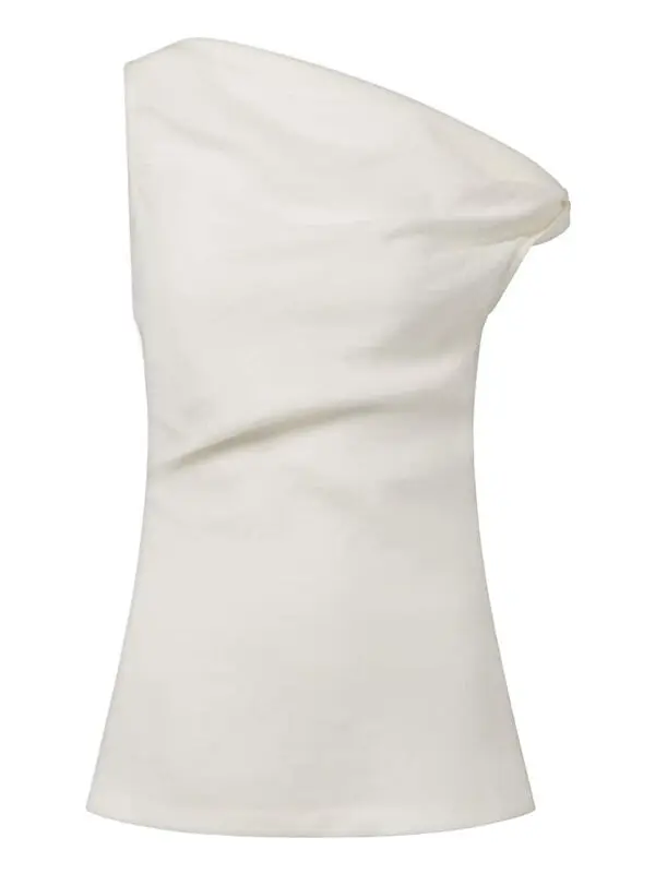Faithfull The Brand Suis Asymmetric Linen Top - White