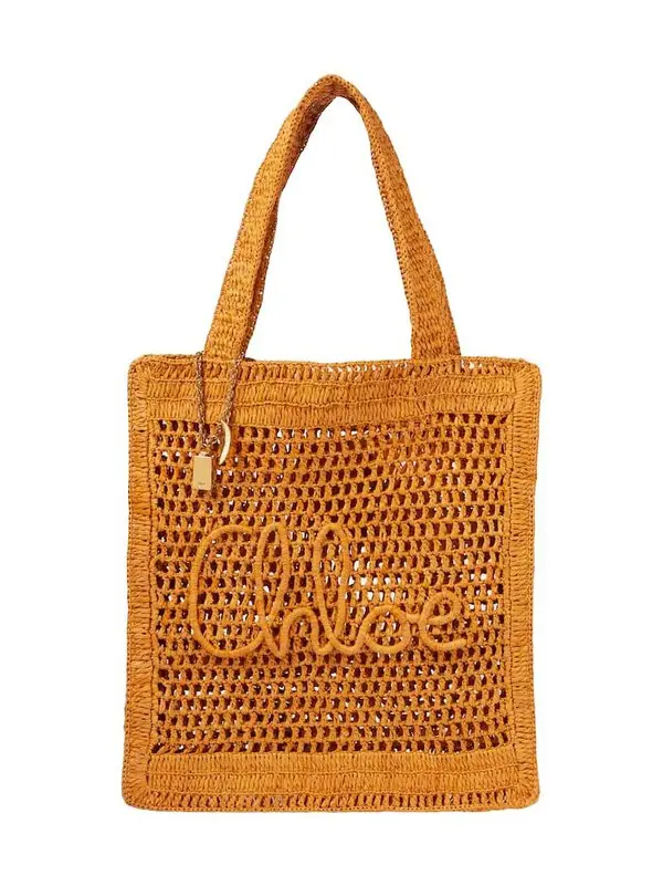 Chloé Raffia Tote - Orange