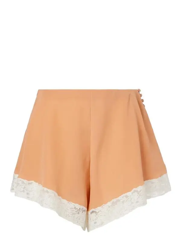 Chloé Lace-trimmed Silk Shorts - Pink