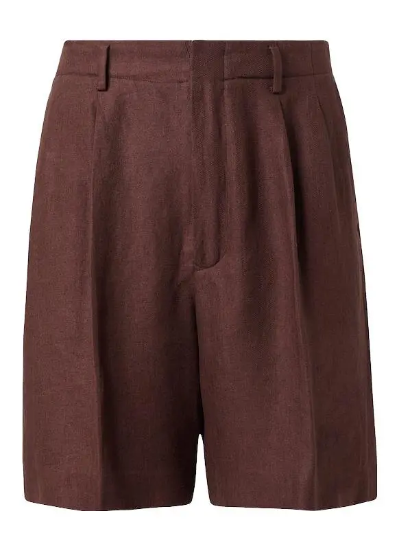 Loro Piana Joetsu Linen Bermuda Shorts - Brown
