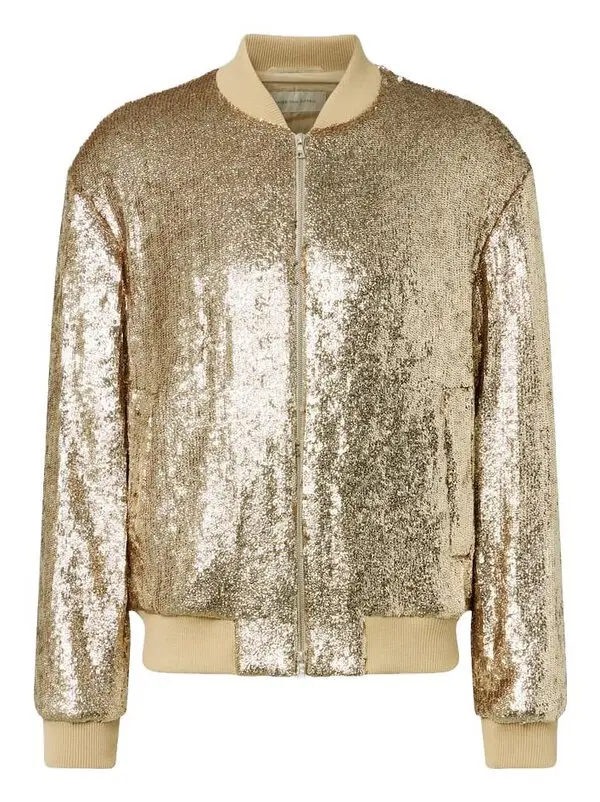 Dries Van Noten Sequined Bomber Jacket - Gold