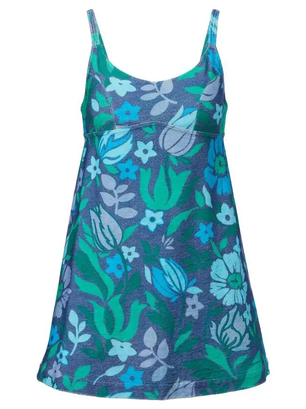 Chloé Floral Cotton Jersey Minidress - Blue