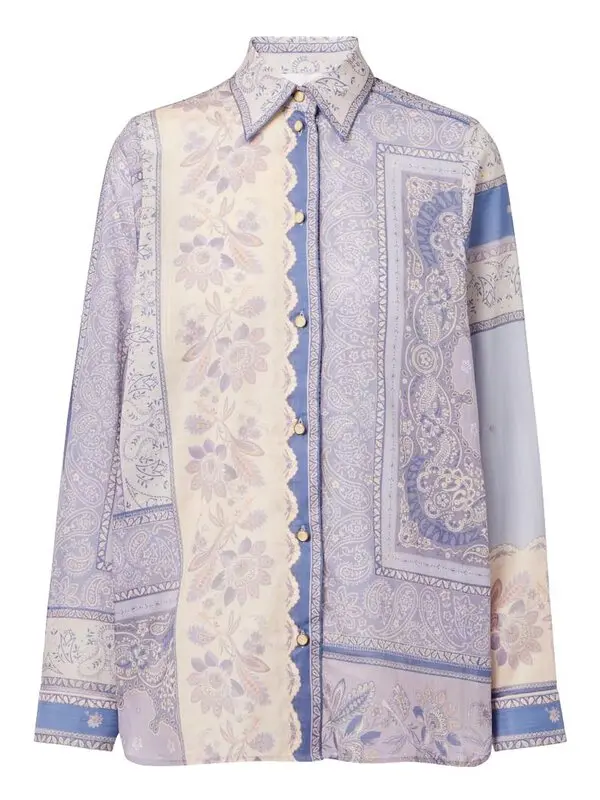 Zimmermann Lucky Printed Cotton Shirt - Purple