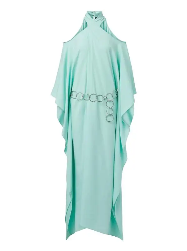 TALLER MARMO Mambo Halterneck Belted Kaftan - Blue