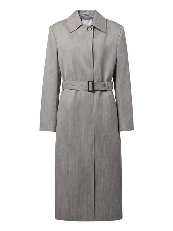 Stella McCartney Wool-blend Belted Coat - Grey