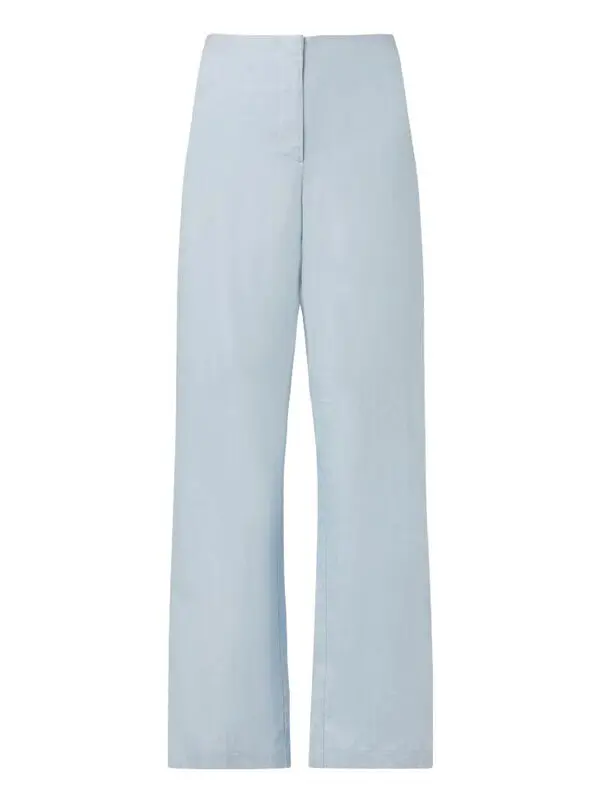 Faithfull The Brand Lulea High-rise Wide-leg Linen Pants - Blue