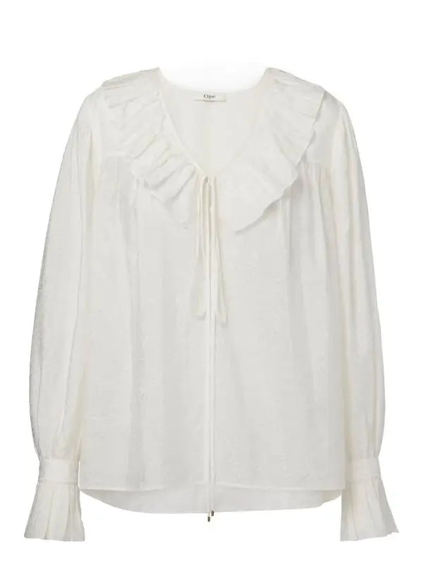 Chloé Ruffled Blouse - White