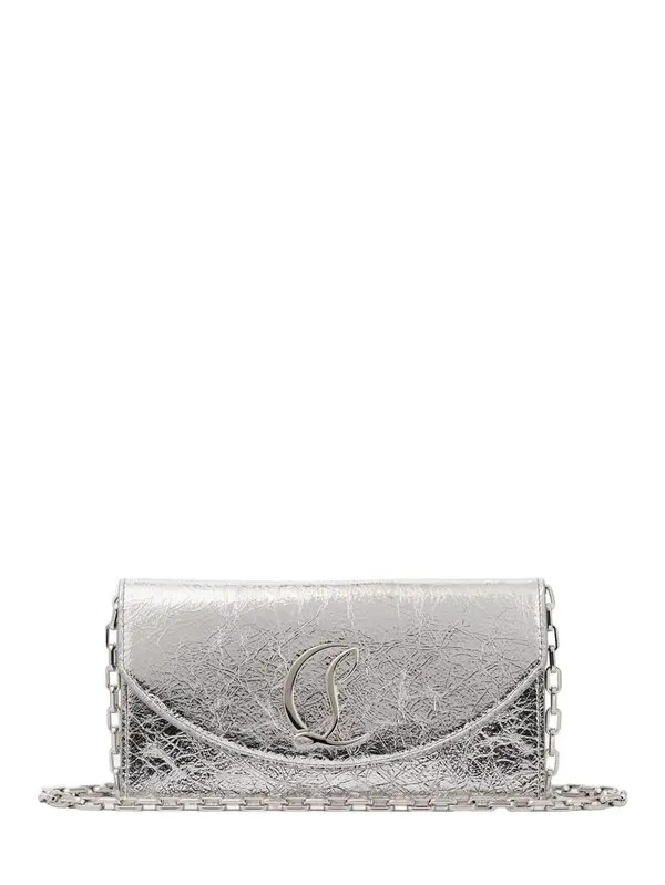 CHRISTIAN LOUBOUTIN Loubi54 Metallic Leather Clutch - Silver