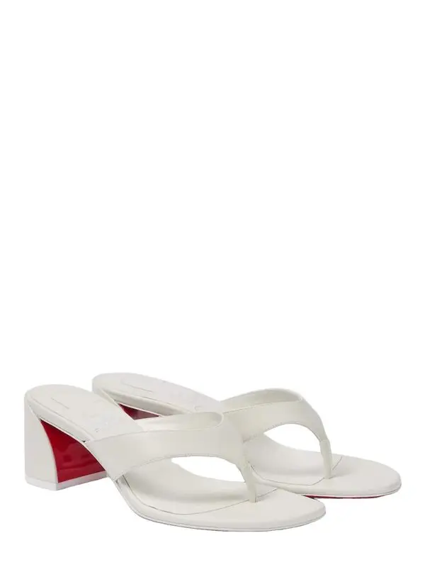 CHRISTIAN LOUBOUTIN Janetonga 55 Leather Thong Sandals - White