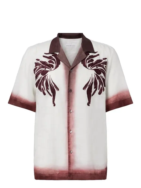Dries Van Noten Embroidered Bowling Shirt - Burgundy