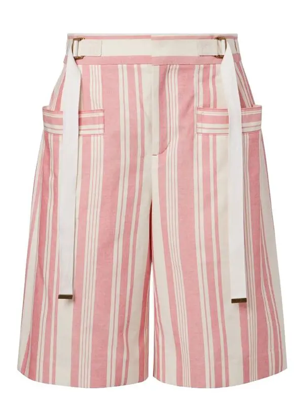 Chloé Striped Cotton Bermuda Shorts - Pink