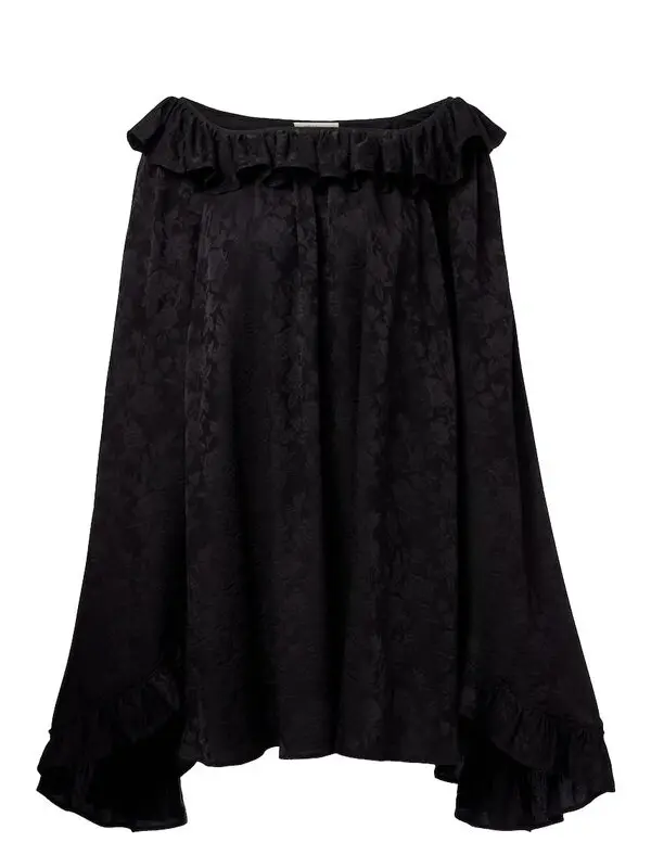 Chloé Ruffled Jacquard Silk Minidress - Black
