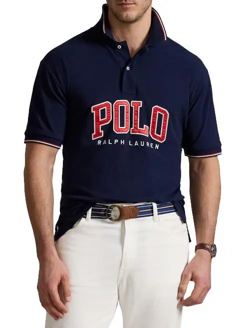 Polo Ralph Lauren Big & Tall Logo Mesh Polo Shirt - Cruise Navy