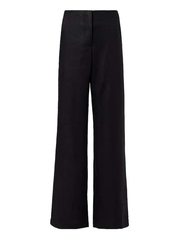 Faithfull The Brand Sanne High-rise Straight Linen Pants - Black