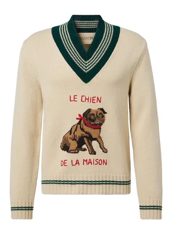 Valentino Garavani Wool Jacquard Sweater - Neutrals