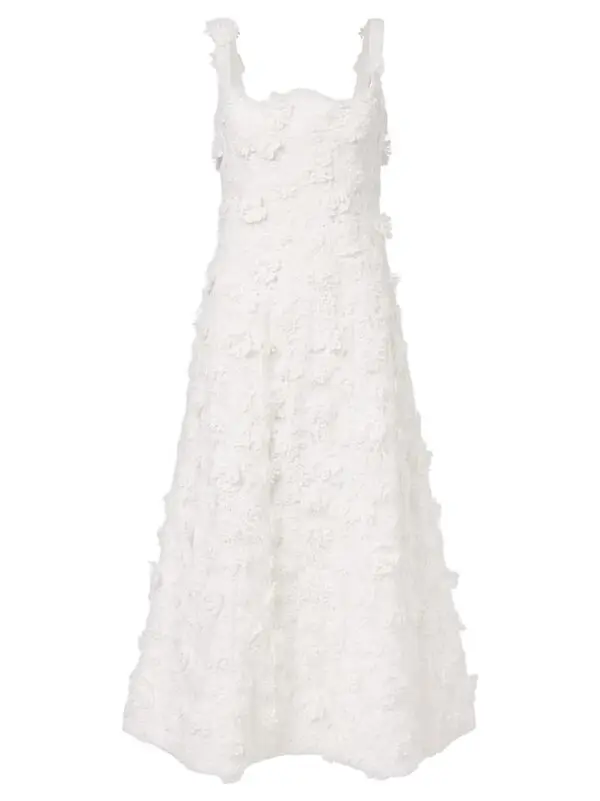 LEO LIN Odette Floral-applique Lace Cocktail Dress - White
