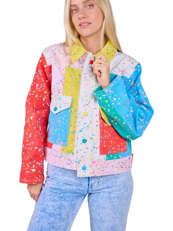 MOKUYOBI Color Blocked Denim Jacket - Playcraft Splatter
