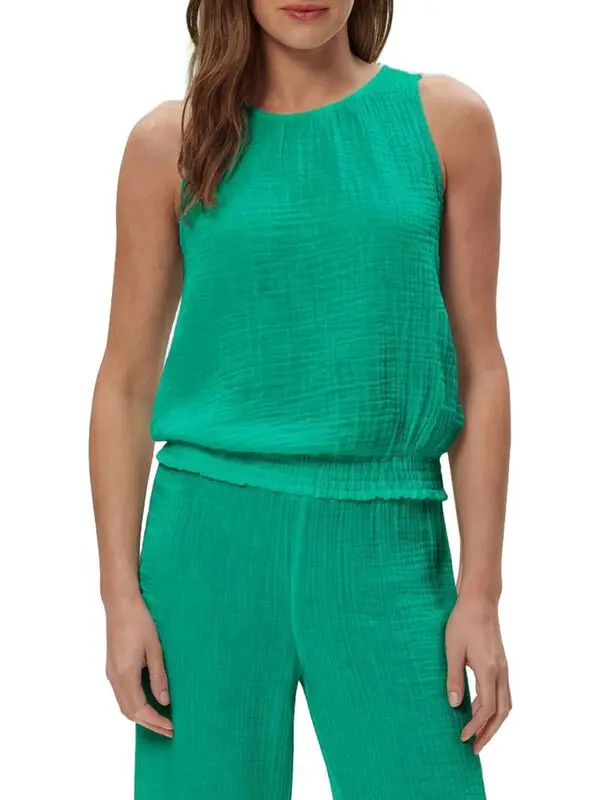 Michael Stars Janelle Tie Neck Tank - Maldives Green