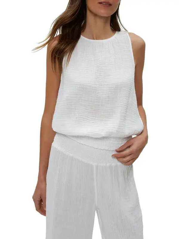 Michael Stars Janelle Tie Neck Tank - White