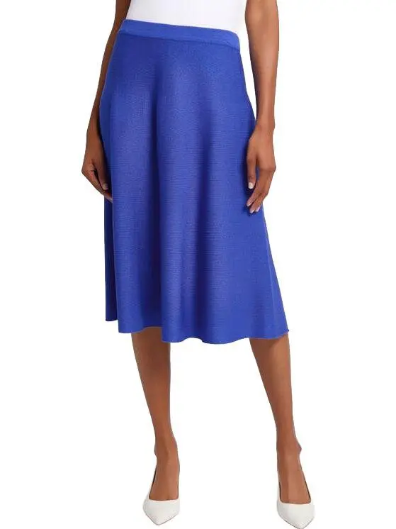 Ming Wang A-line Knit Skirt - Sapphire Sea