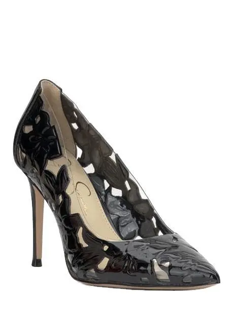 Jessica Simpson Erinia Pointed Toe Pump - Black Patent
