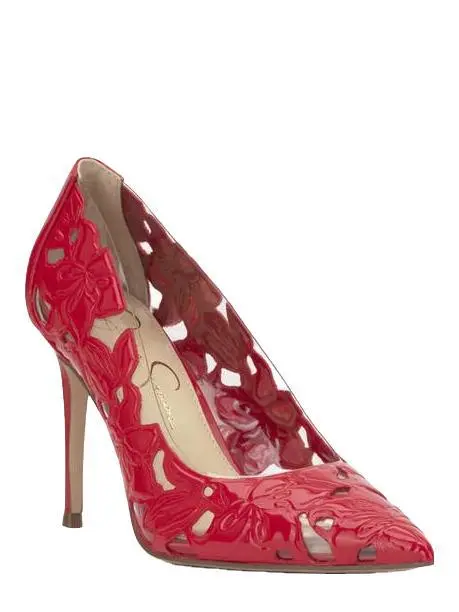 Jessica Simpson Erinia Pointed Toe Pump - Red Muse Patent