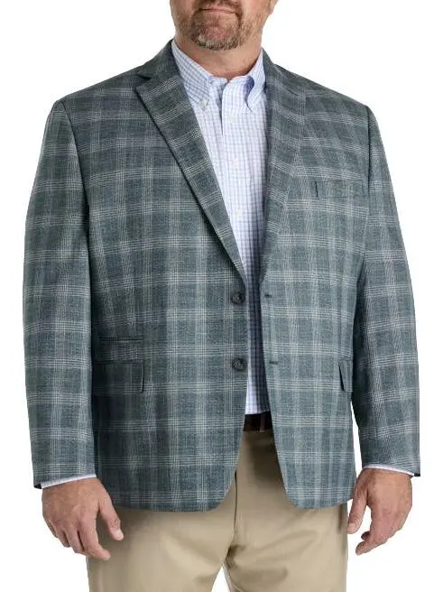 Michael Kors Big & Tall Plaid Sport Coat - Green